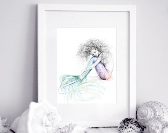Mermaid Art by Anne-Marie Broughton by AMBroughtonArt on Etsy