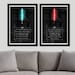 Jedi Code VS Sith Code Inspired Poster Set Print 338 Home