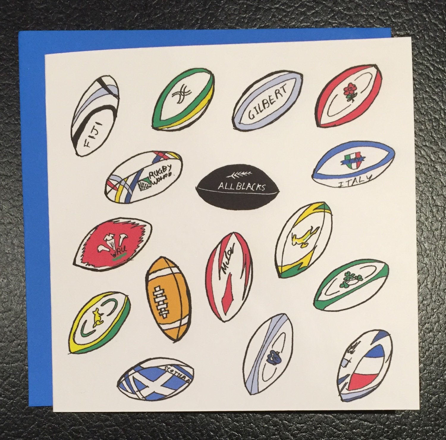 Rugby card rugby happy birthday card rugby balls