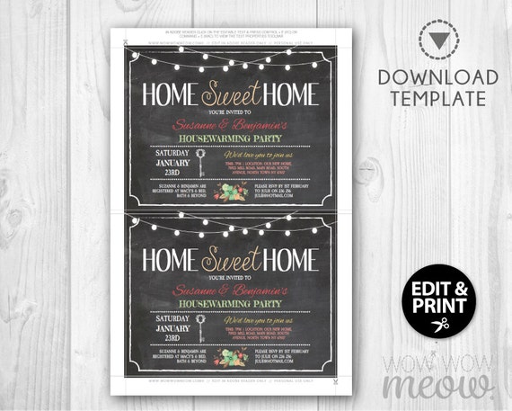 Housewarming Invitation New House Invite Home Sweet Couples