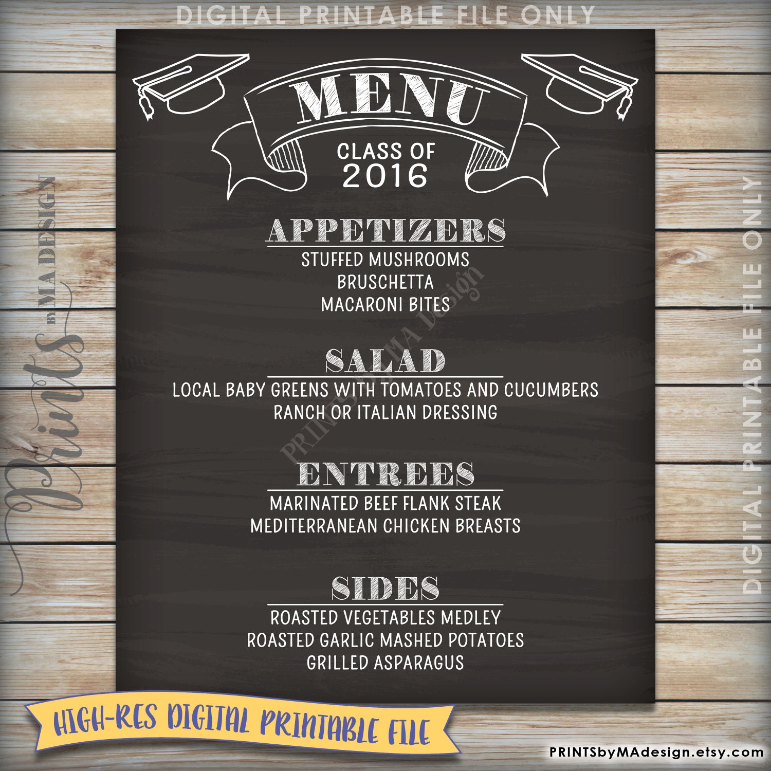 Graduation Party Menu Menu Board Printable Menu Graduation Menu 
