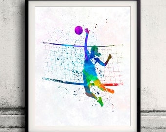 Volleyball wall art | Etsy