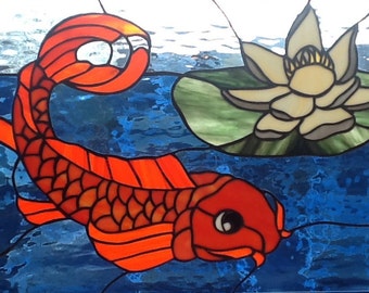 Stained glass koi | Etsy