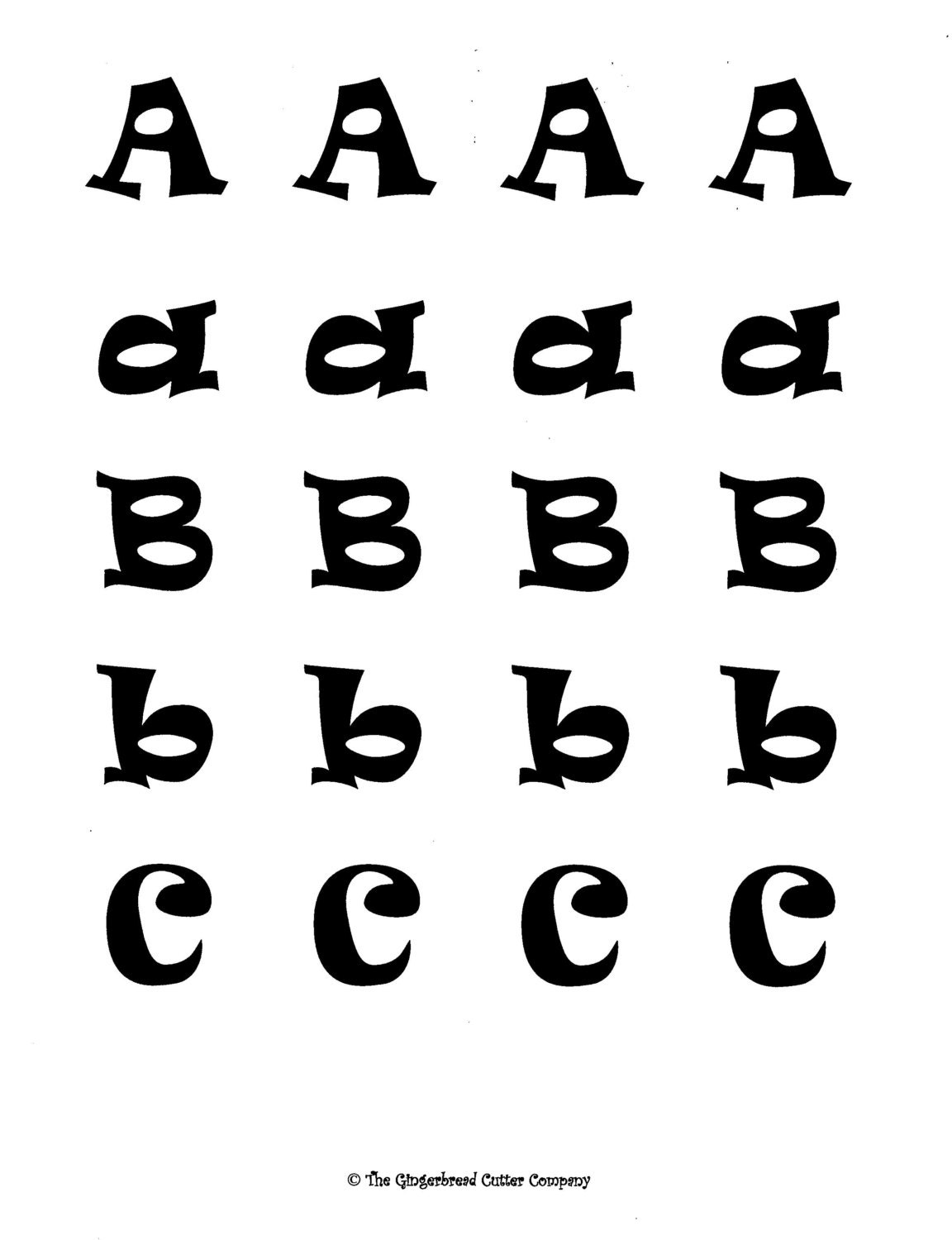 Alphabet Royal Icing Transfer Template Ravie Upper & Lower