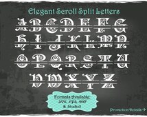 Popular items for scroll letters on Etsy