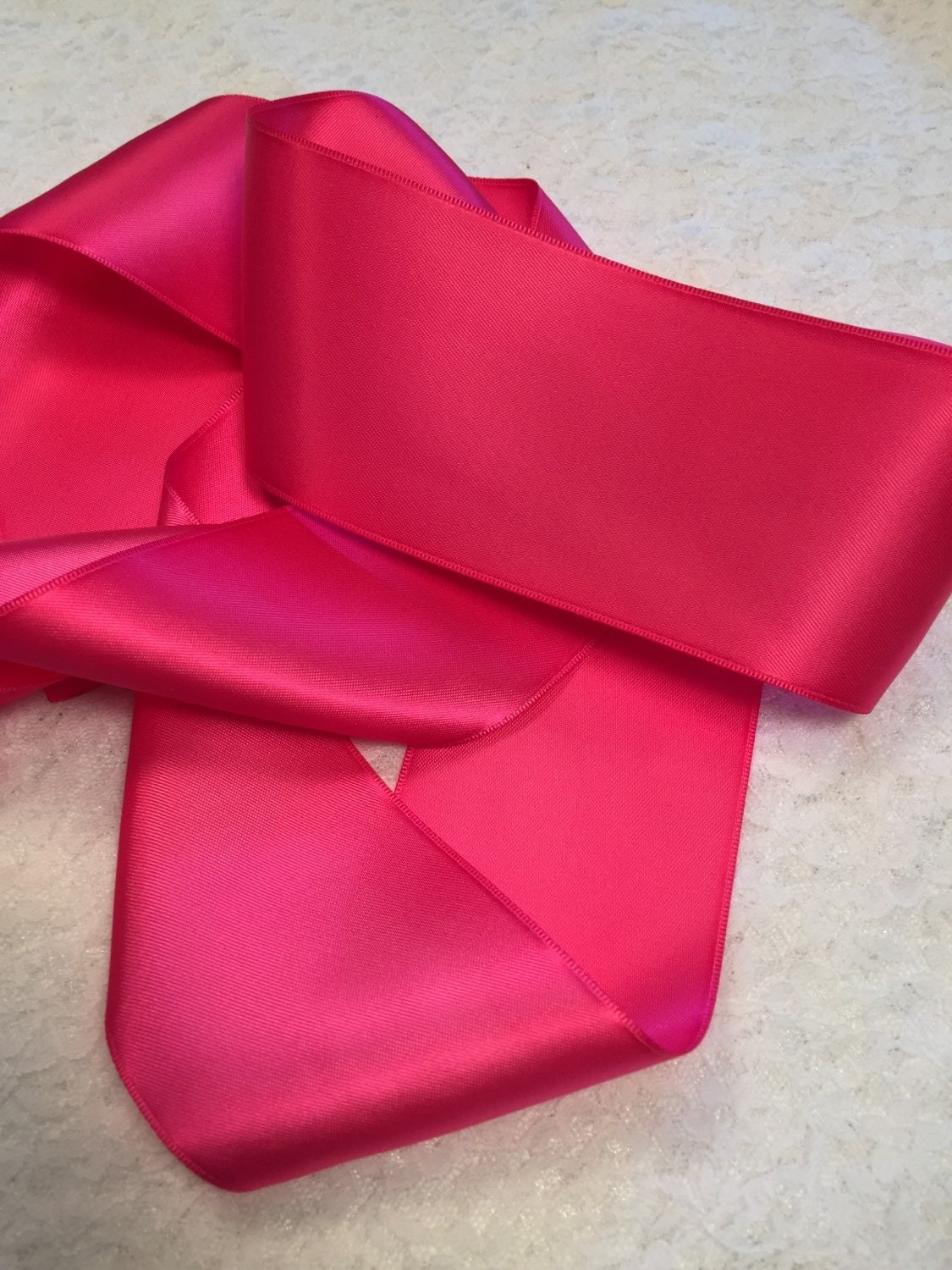 Pink Satin Ribbon Shocking Pink Bridal Belt Beach Wedding Sash Hot Pink