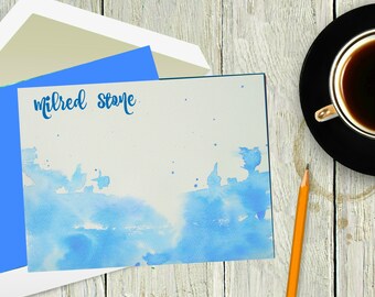 Unique watercolor name card related items | Etsy