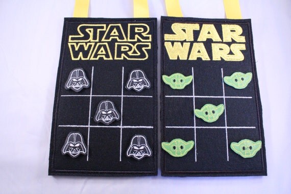 Embroidered Star Wars Inspired Travel Tic-Tac-Toe Board