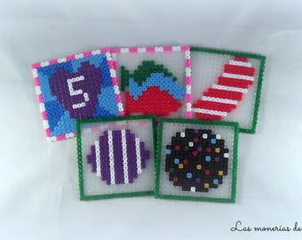 Perler bead coaster | Etsy