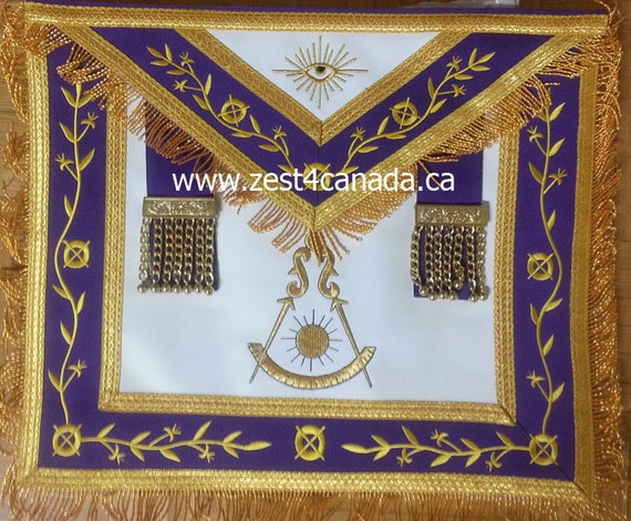 Masonic Apron Past Master Apron Purple Gold with by Zest4Regalia