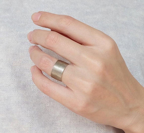 Items similar to wide band ring, tube ring, silver tube ring, band ring ...