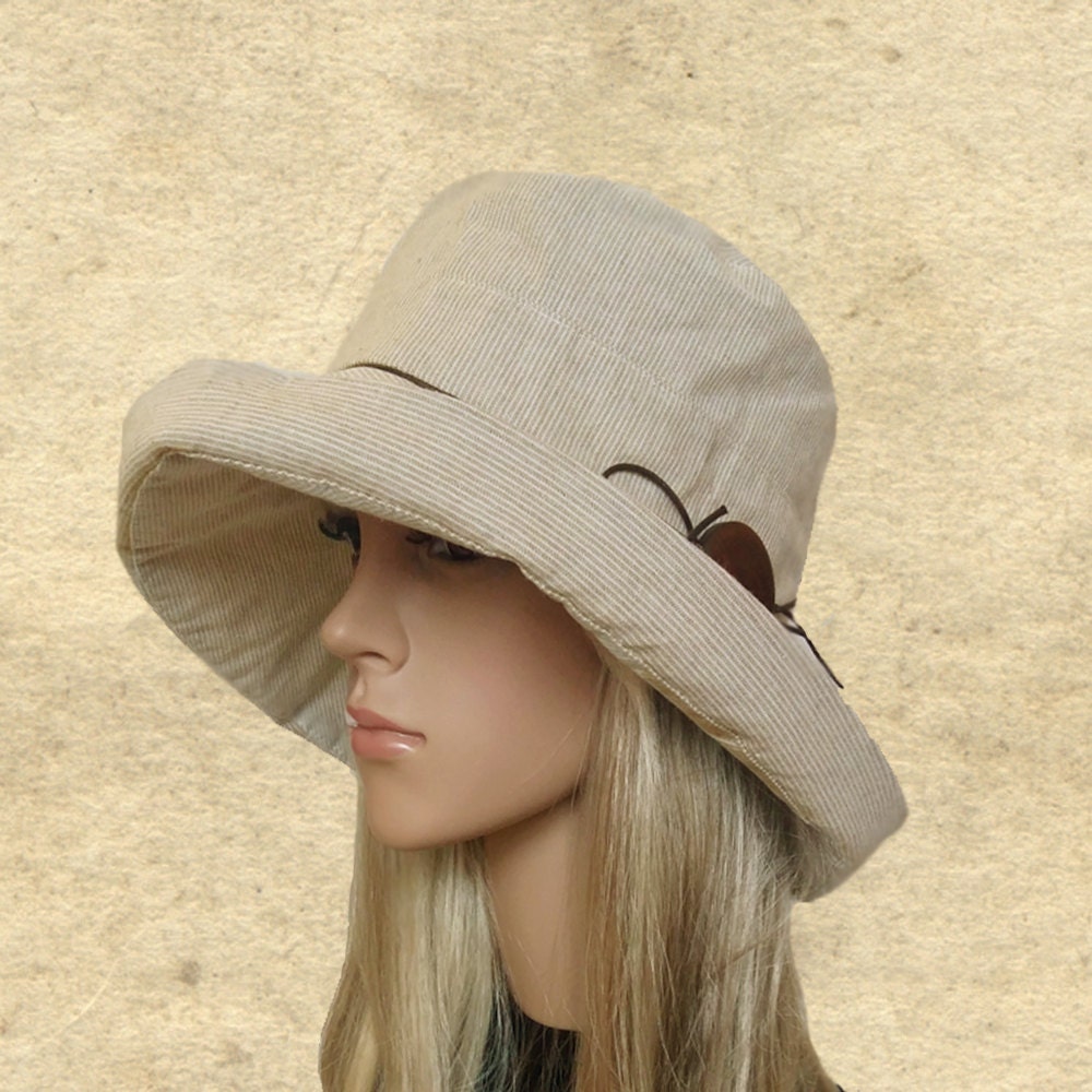 Suns hats cotton Summer womens hats Hats large brim Beige
