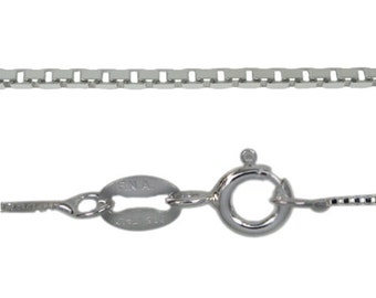 Sterling Silver Box Chain. Silver Italian Diamond Cut Box