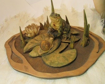 Frog wood carving | Etsy