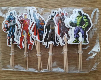 Items similar to INSTANT DOWNLOAD - Printable Superhero Cupcake Toppers ...
