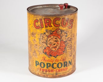 Vintage popcorn tin | Etsy