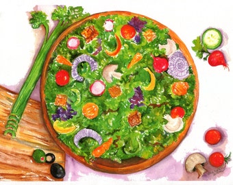 Salad print | Etsy