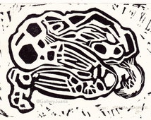 Unique abstract lino cut related items | Etsy