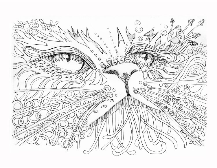 adult coloring book Cats Cats Cats from my by ArtistSuePerez