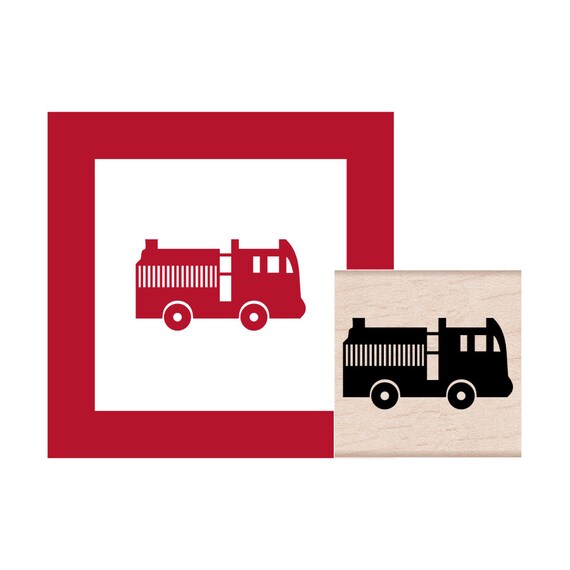 Fire Truck Rubber Stamp