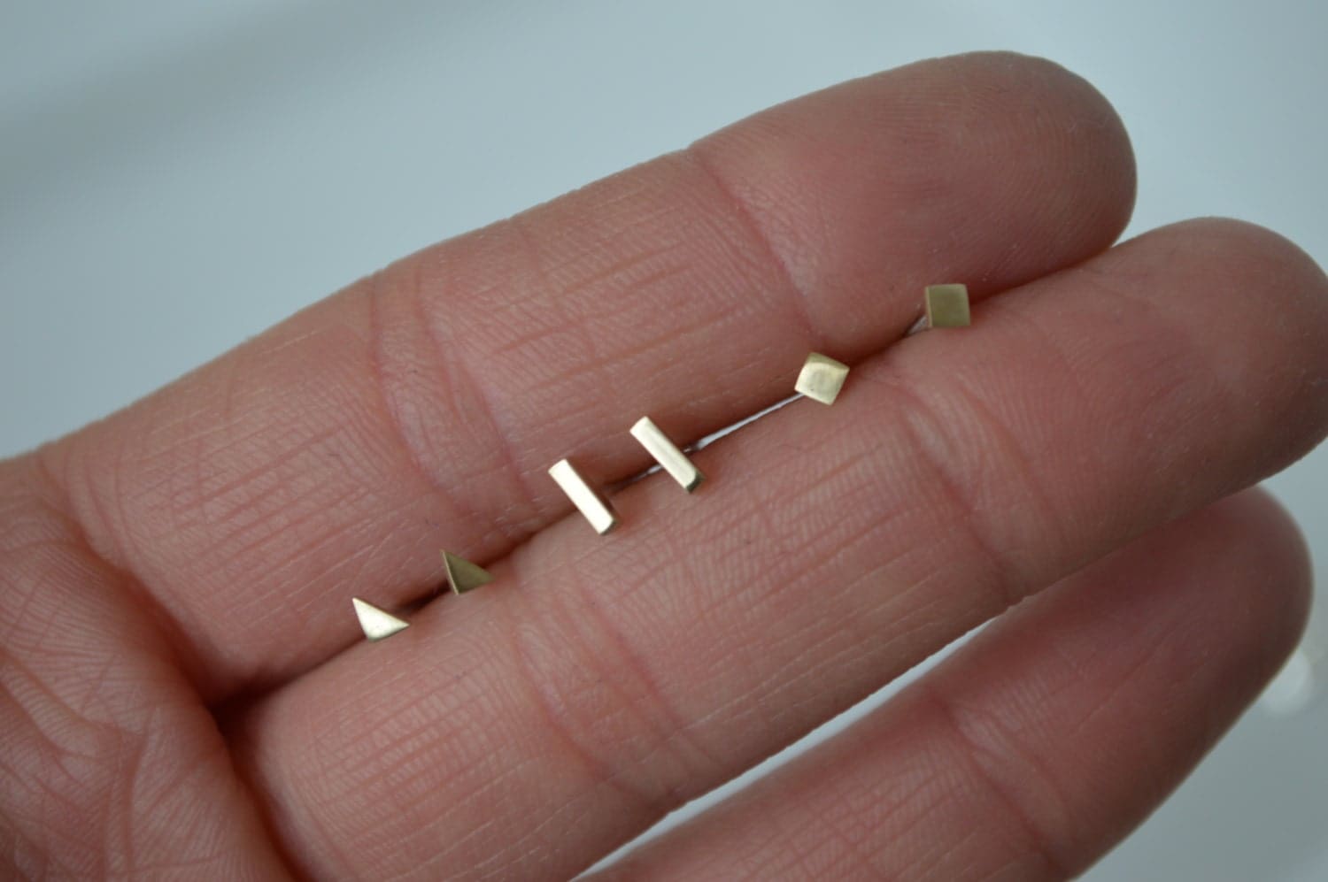 Tiny Stud Earrings Tiny Earrings Geometric Earrings Very