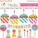 Birthday Party Clipart Cupcakes Cake Pops Party Hats Candles
