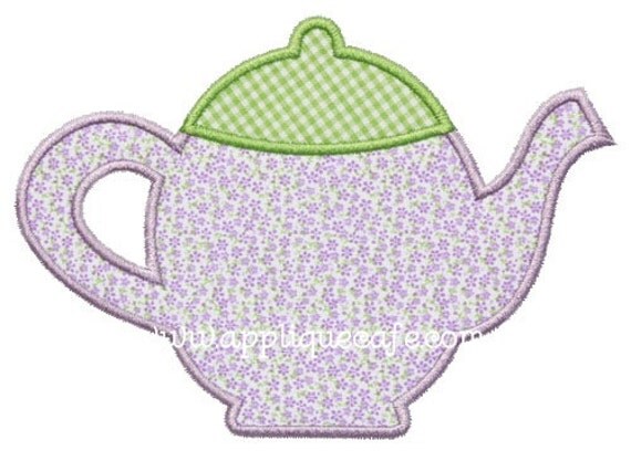 339 Teapot 2 Machine Embroidery Applique Design