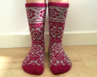 Knitted colouful wool socks mittens scarves and by FirTreeKnitwear