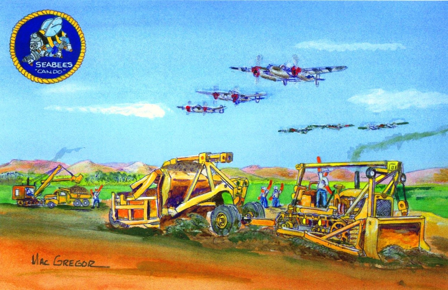 US Navy Seabees WW2 Art Print US Navy by TheJunkyardArtist on Etsy