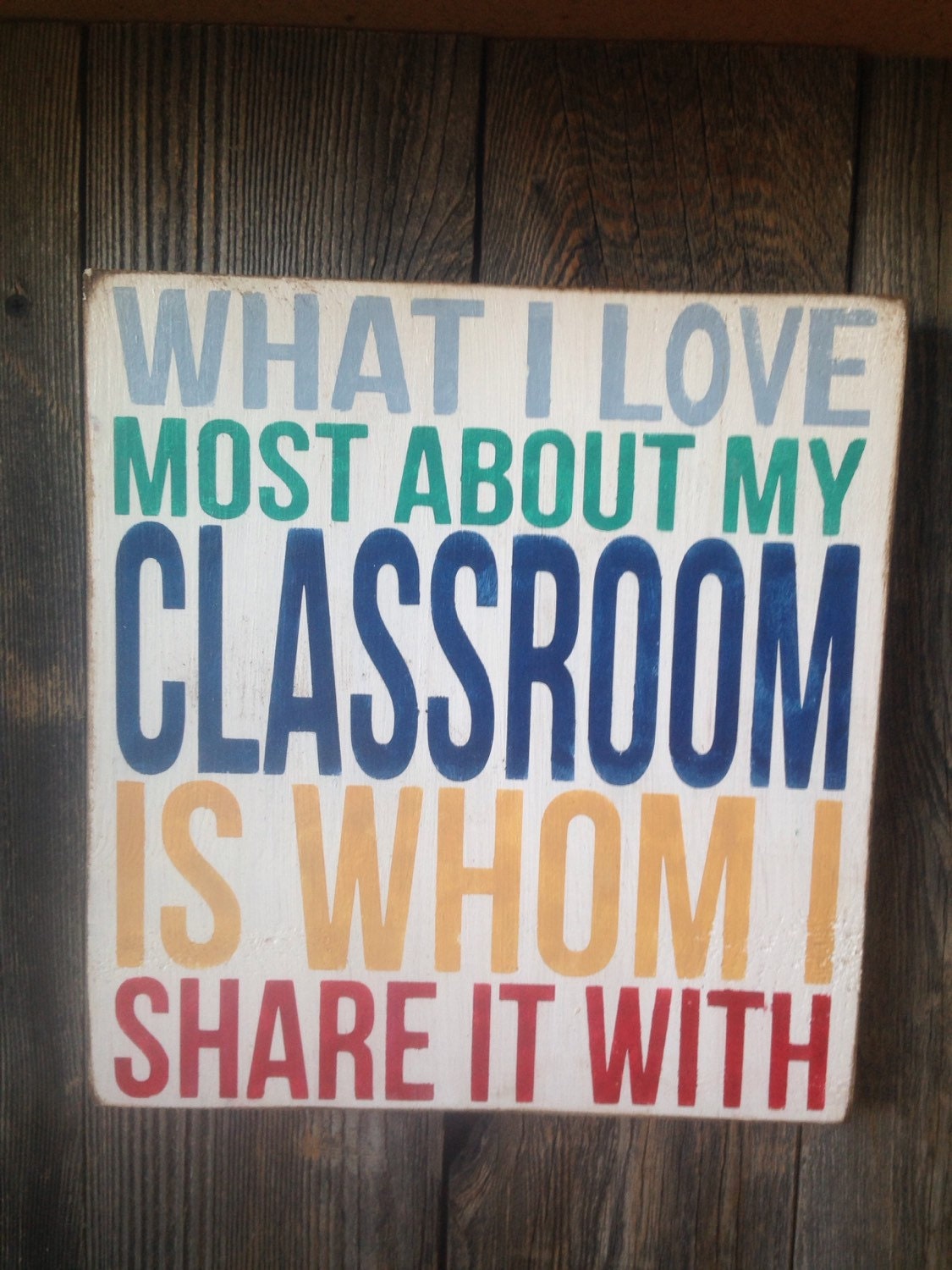 Classroom Decor Teacher Gift Hand Painted Sign Wood