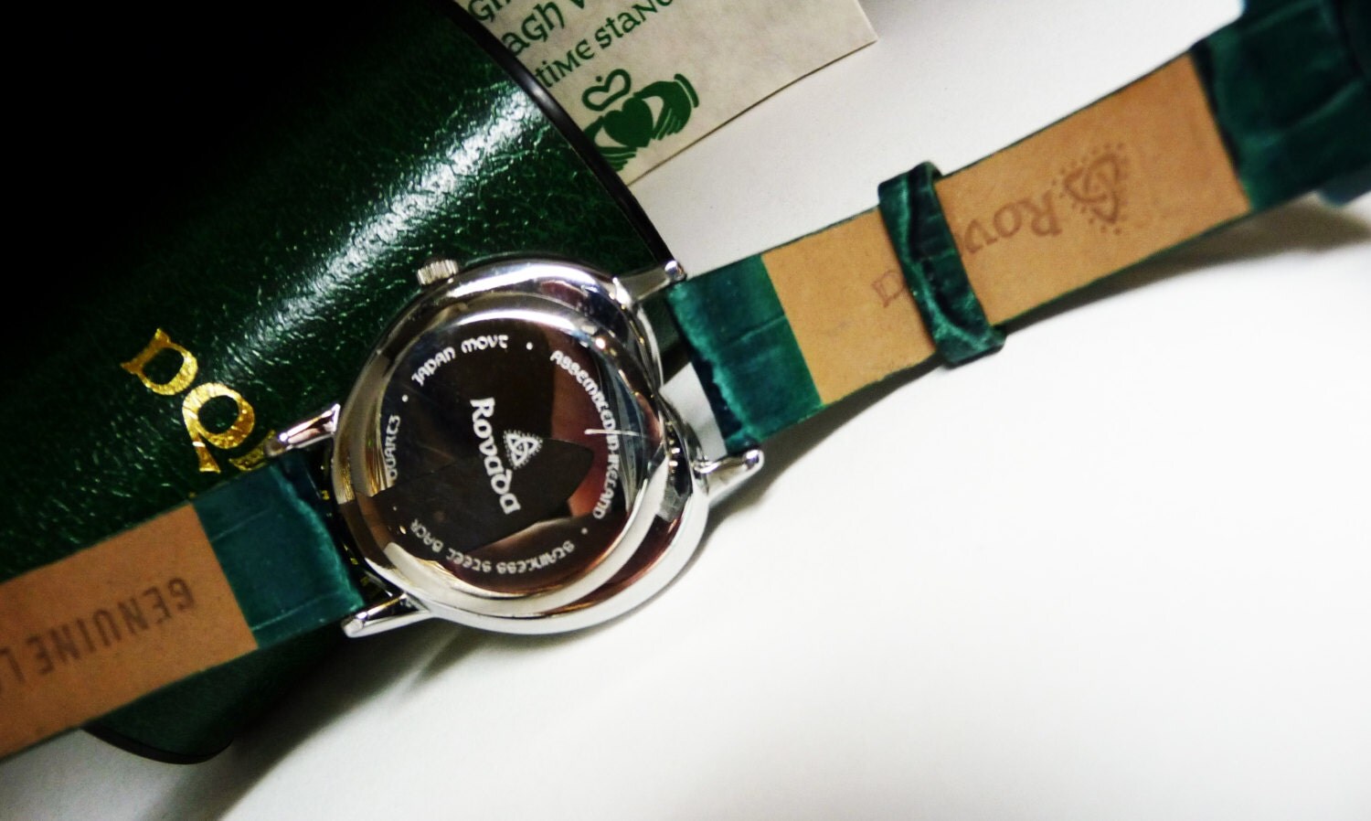 ROVADA CLADDAGH WATCH Silvertone Crystal Accent w/Heart Face