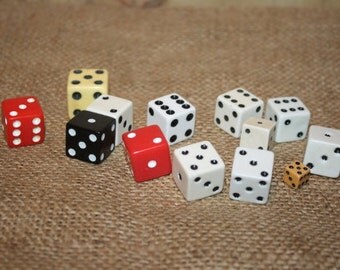 Items similar to Wooden toy folk art dice ... set of two on Etsy