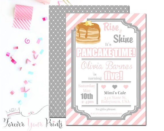 Pancakes And Pajamas Invitation Pancakes And Pajamas Birthday Pancake