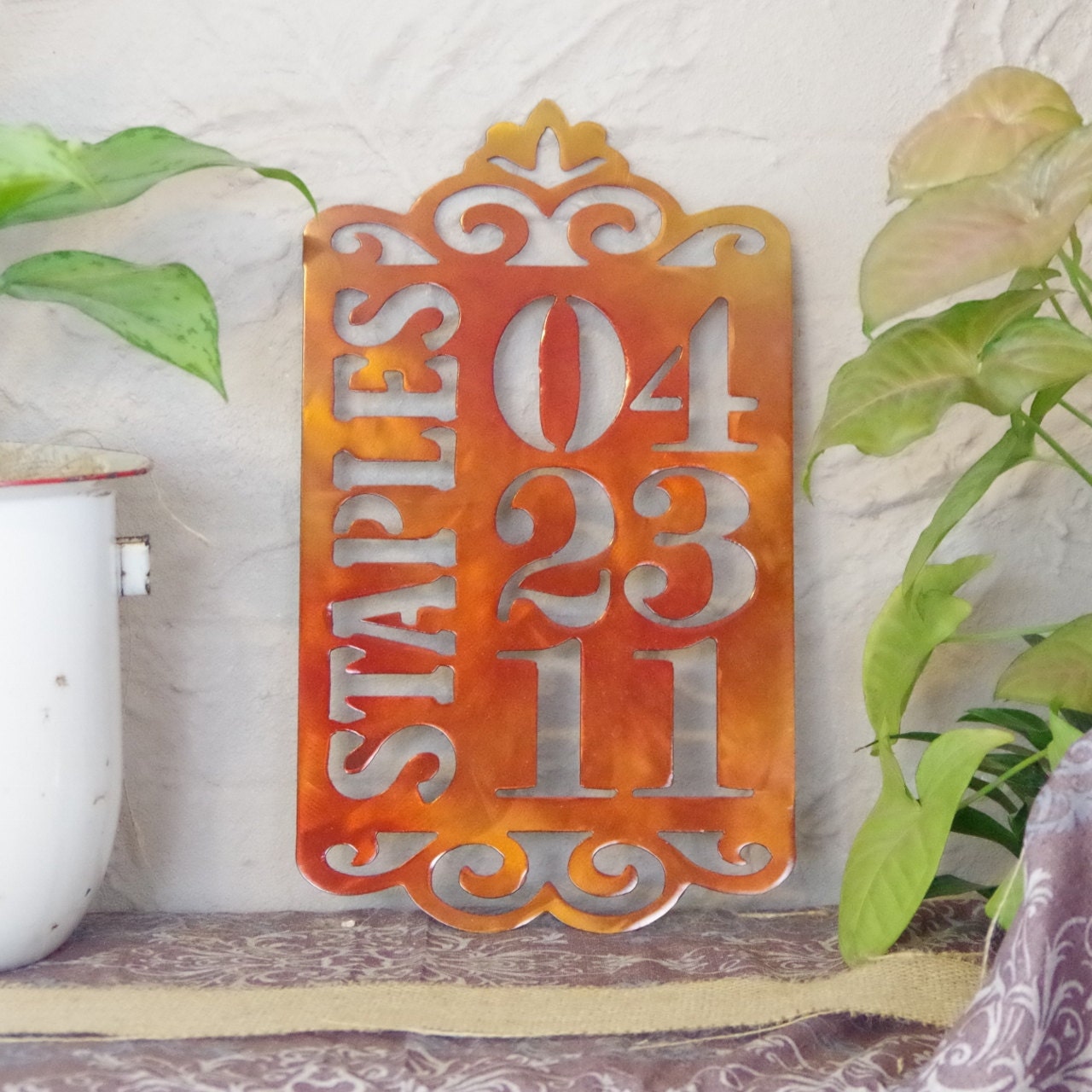 Metal Anniversary Sign / Wedding Sign / Engagement Photo Prop