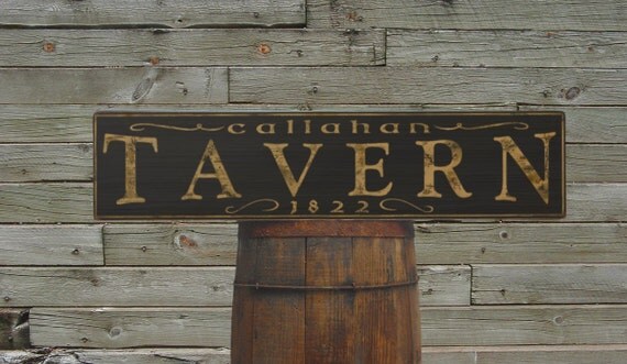 Personalized Tavern Wood Sign Hand Crafted Wood Decor