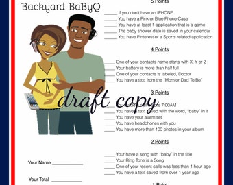 Baby Shower Game Printable-Game for Couples by 31Flavorsofdesign