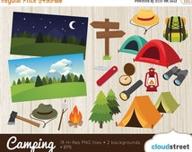 50% OFF buy 2 get 1 free camping clip art / hiking clipart / scout camp ...