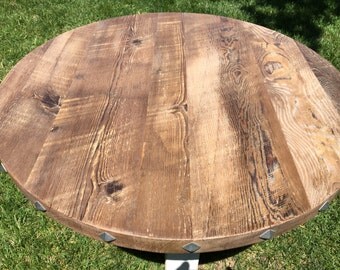 Round Reclaimed wood table by SWDESIGNS74 on Etsy