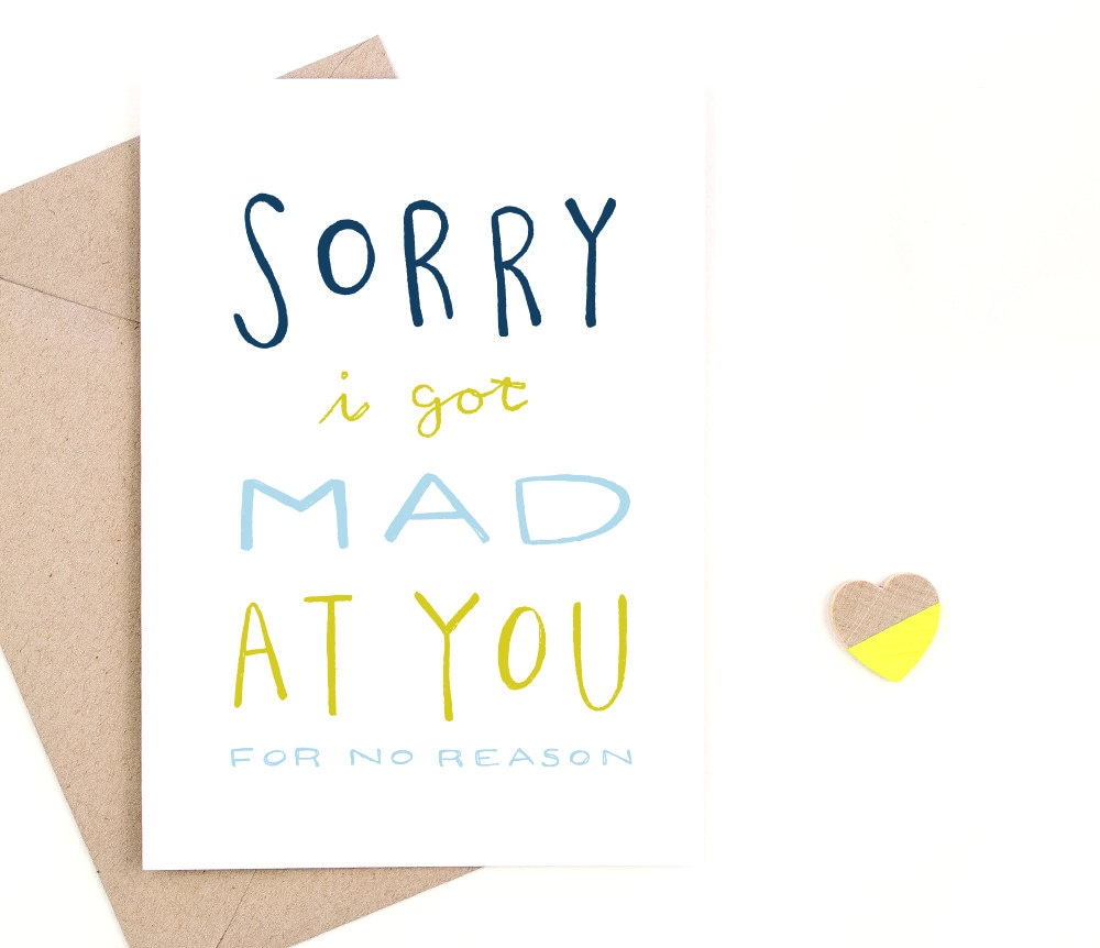 sorry card sorry I got mad at you for no reason recycled
