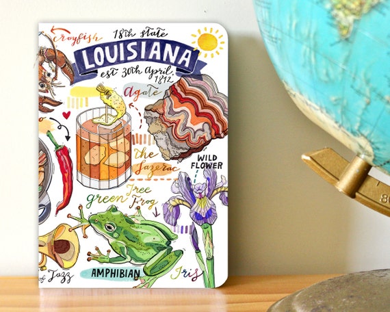 Louisiana Notebook state symbols blank journal New orleans