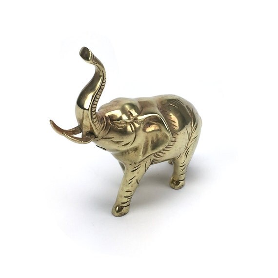 MED Vintage Brass Elephant Figurine Statue Gold by HarpersFlea