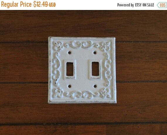 ON SALE TODAY Double Light Switch Plate/ Shabby by VeritasInspired