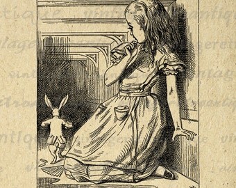 Rocking Horse Alice in Wonderland Digital by VintageRetroAntique