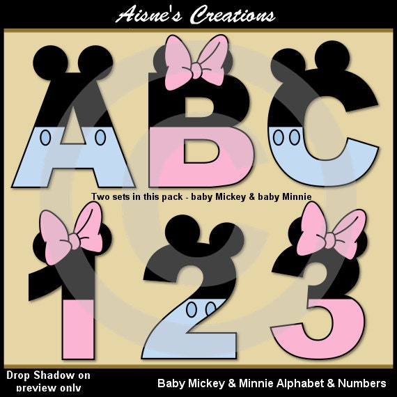 Baby Mickey & Minnie Alphabet Letters and by AisnesCreations