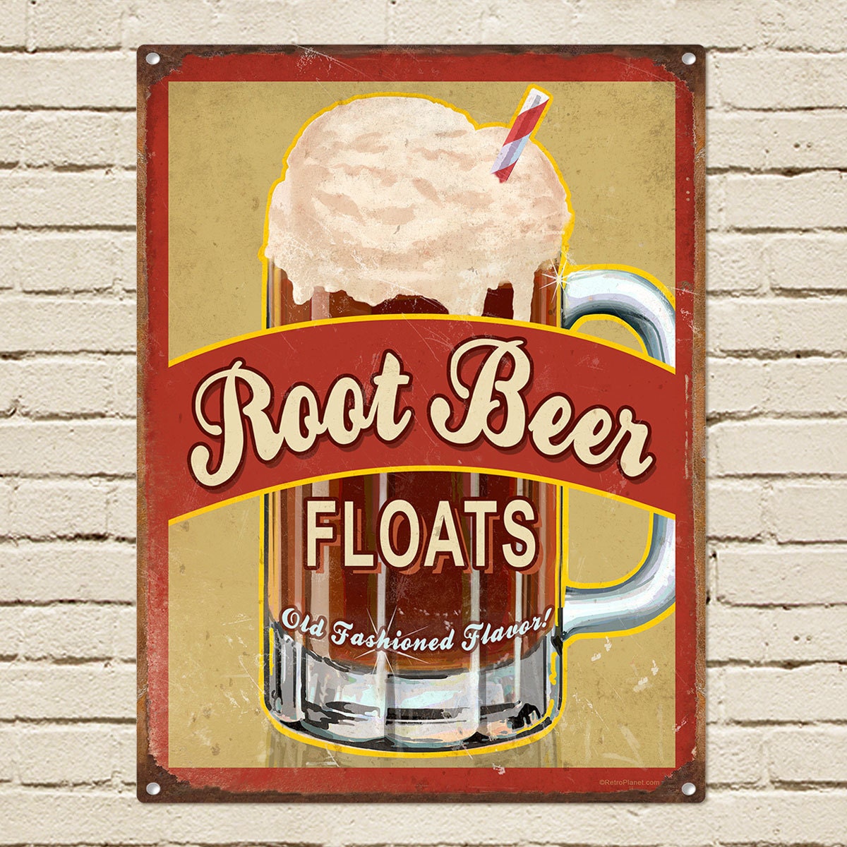 Root Beer Floats Old Fashioned Metal Sign 56847