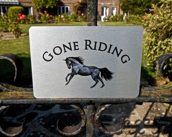 Gone Swimming Sign: Personalised Fun Hanging by Honeymellows