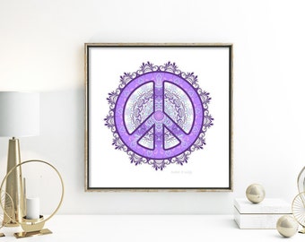 Peace sign poster | Etsy