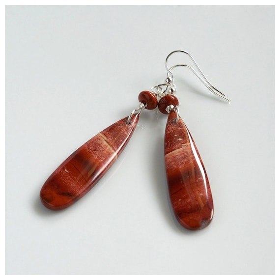 Red Jasper Earrings Red River Jasper And Sterling Silver