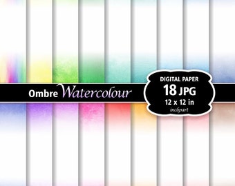 Abstract Seascape Watercolour Digital Paper Clip Art. by inclipart