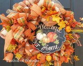 Home Decor Wreaths Seasonal Wreaths Deco Mesh by FestivalofWreaths
